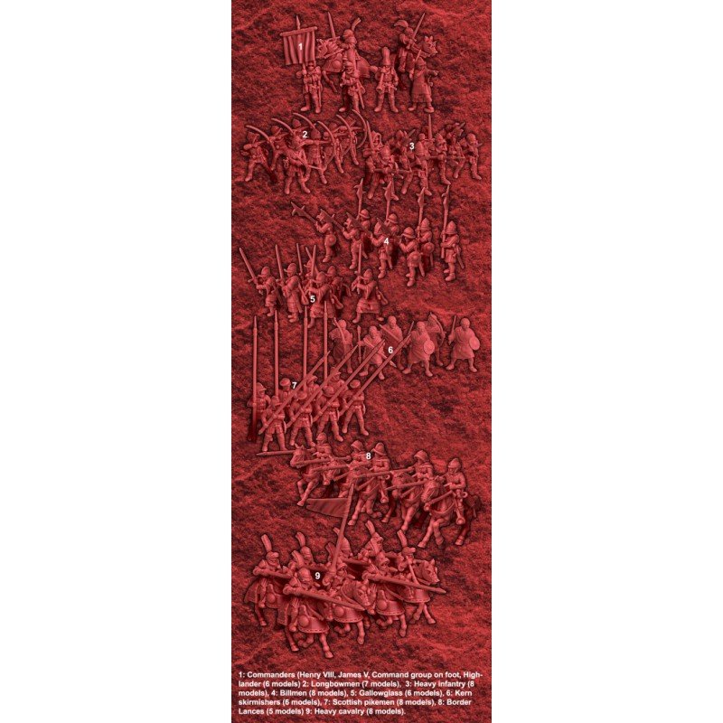 Anglo-Scottish Humans - Longbowmen | Miniatura de fantasía 15mm, 28...