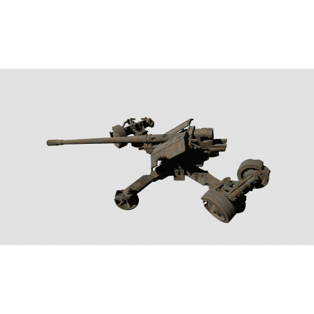 Destroyed Pak 44 - 128mm anti-tank gun