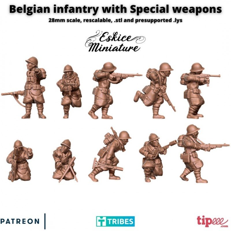 Belgian soldiers with SMG