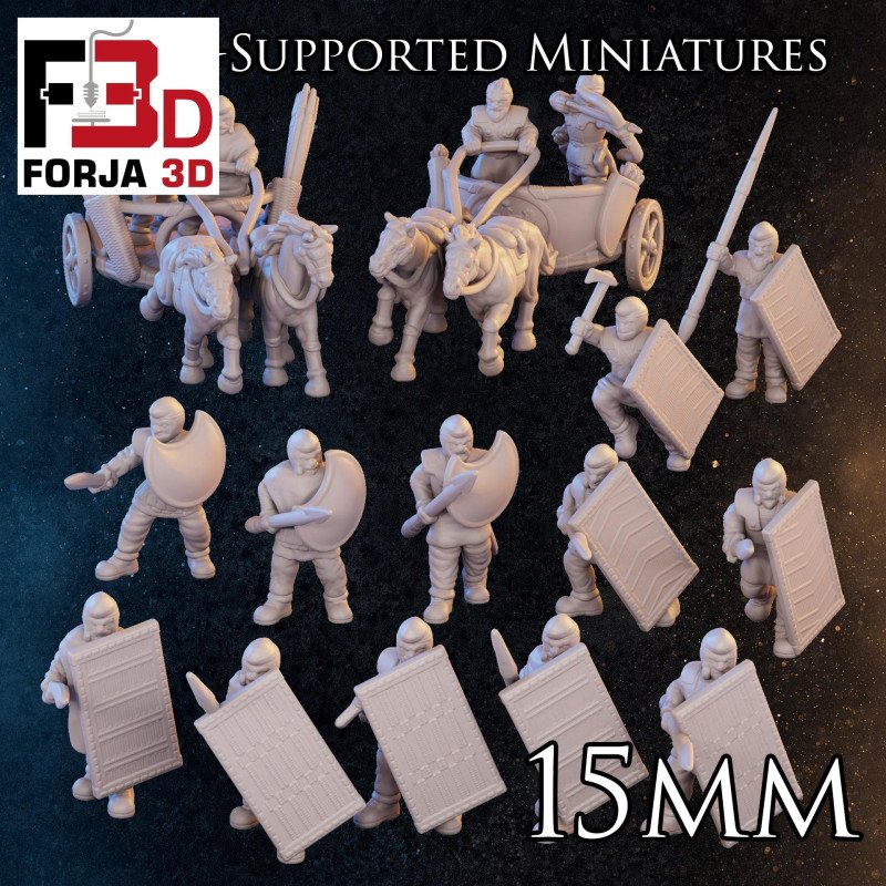 Persian Sparabara with hand weapons