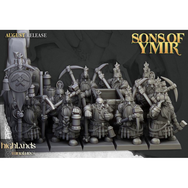 Dwarfs miners Command Group. Sons of Ymir